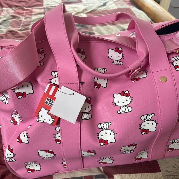 Hello Kitty | Bags | Rare Pink Hello Kitty Duffle With Wheels | Poshmark